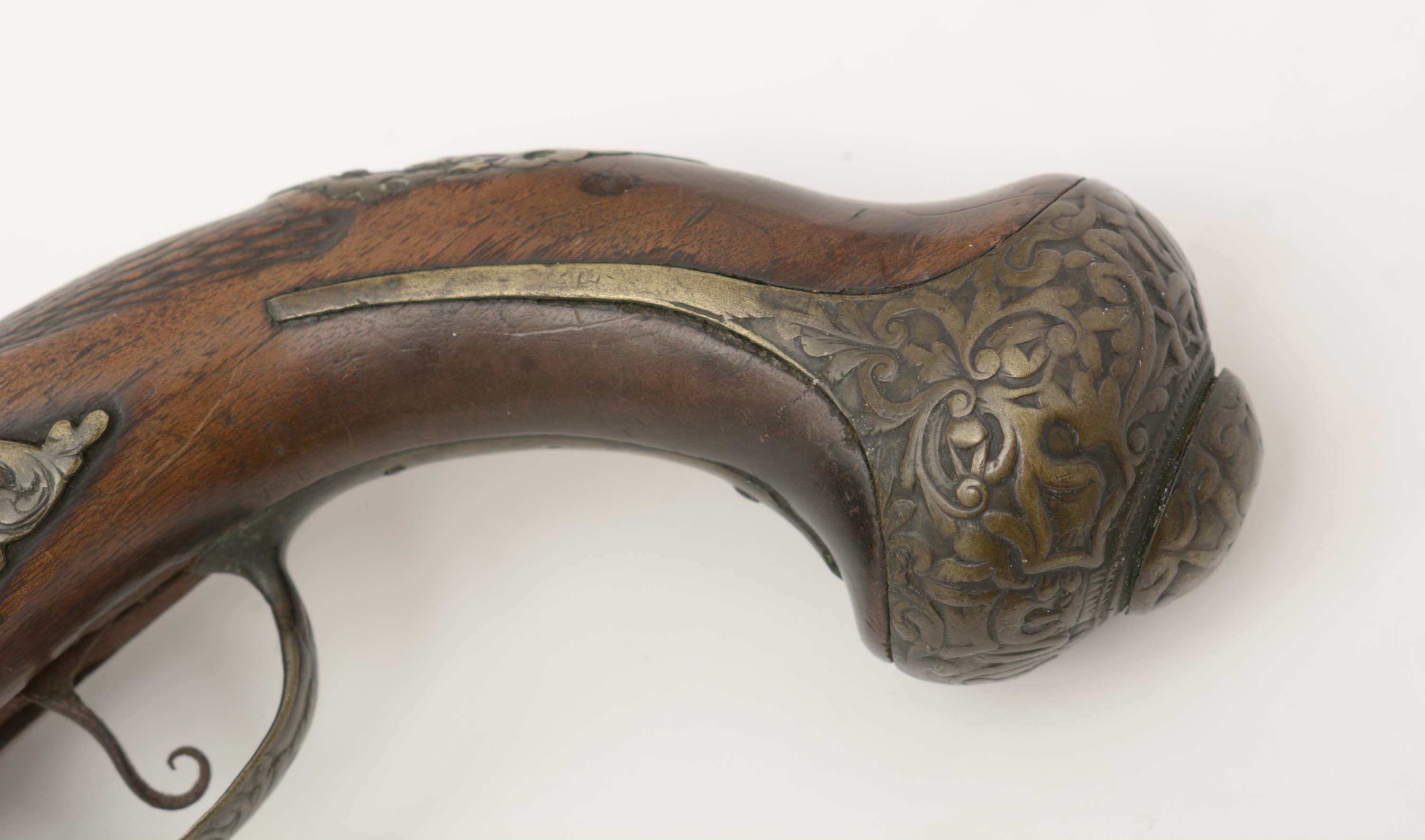 Lot 703 - A late 18th Century flintlock pistol,