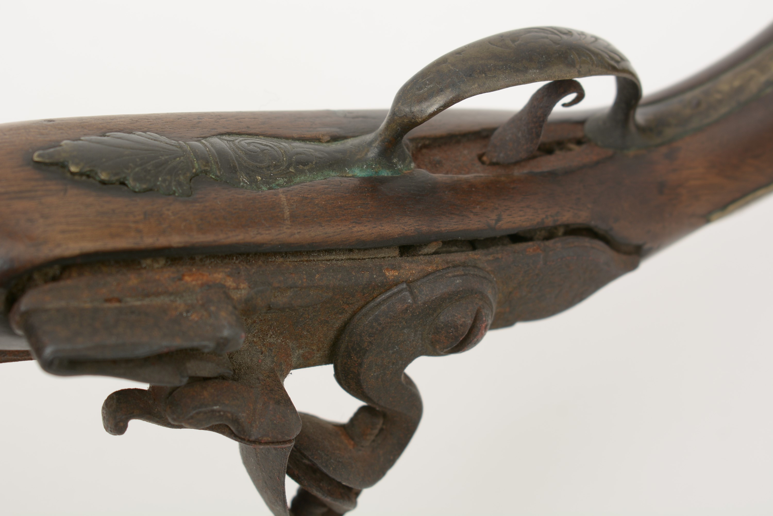 Lot 703 - A late 18th Century flintlock pistol,