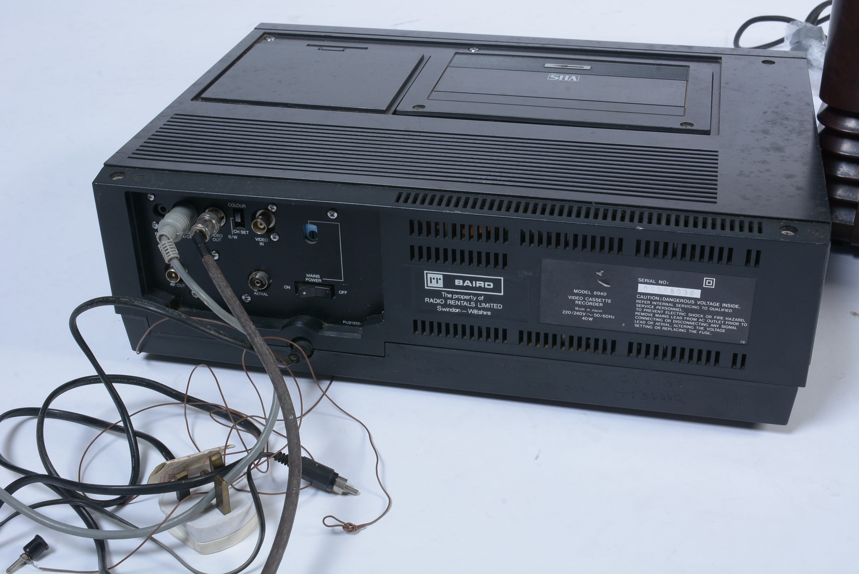 Lot 40 - Bush bakelite TV, demodulator and VHS player.