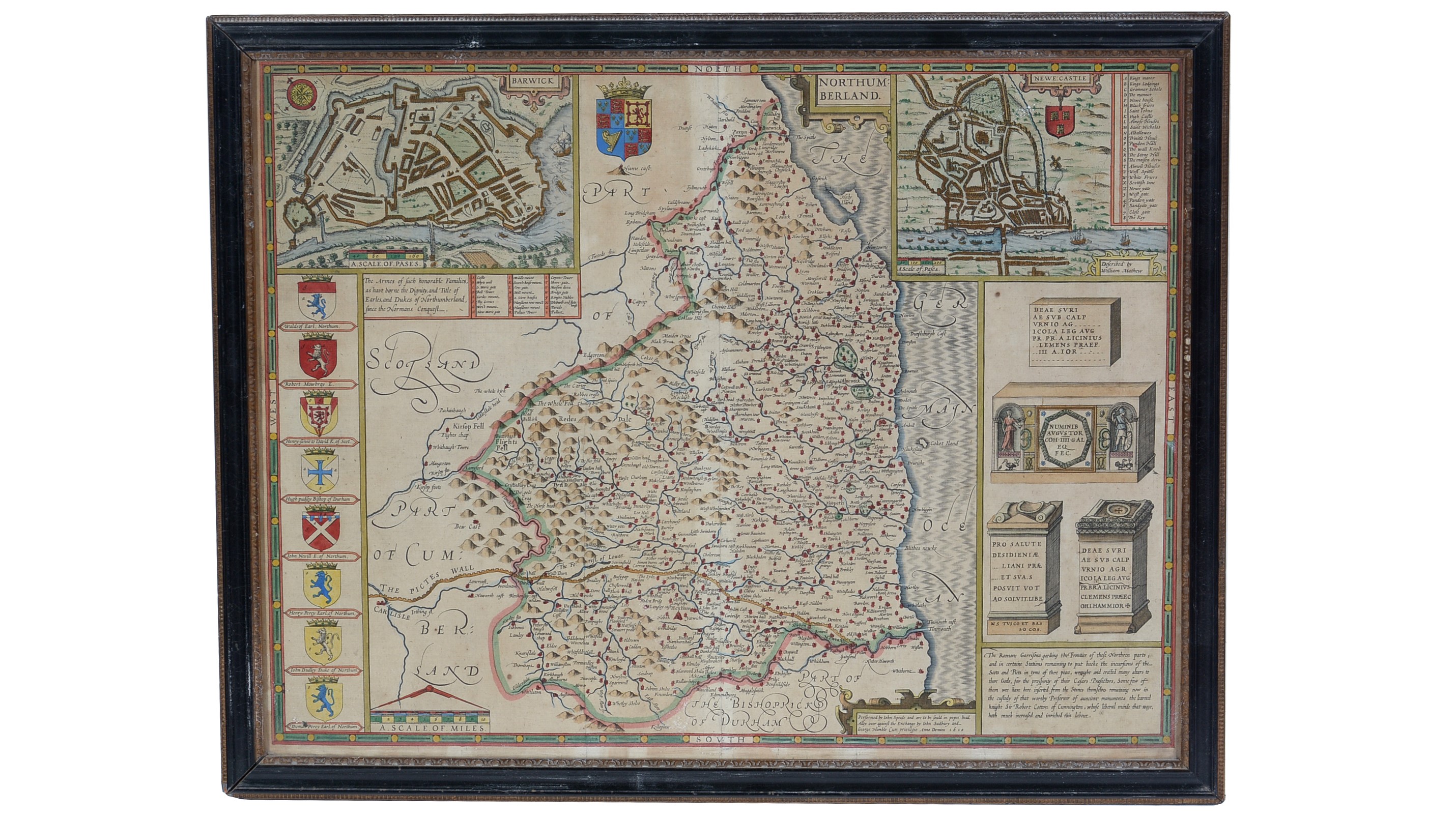 Lot 701 - John Speed - Map of Northumberland | hand