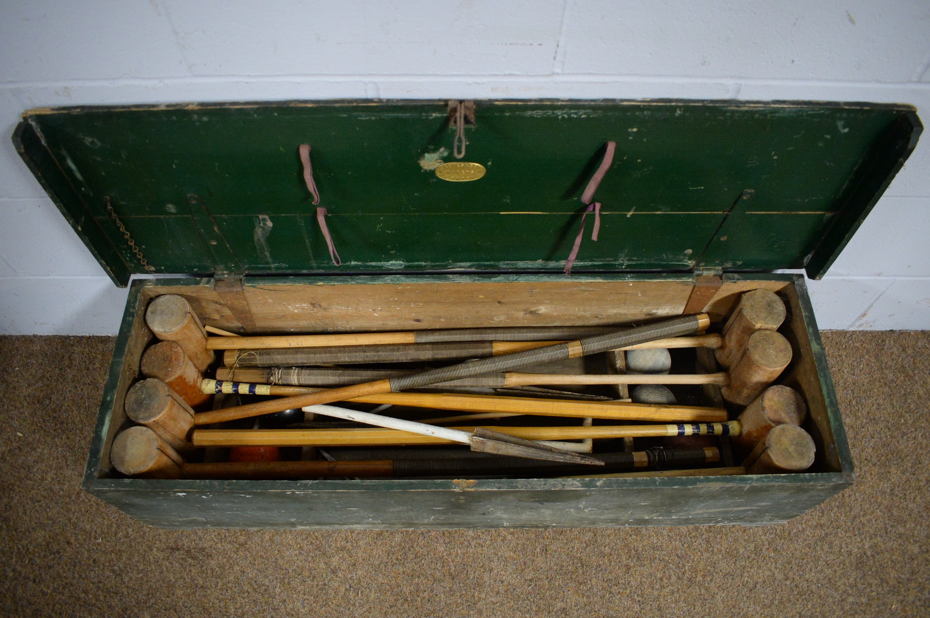 Lot 38 - Jaques, London: a vintage wooden croquet box