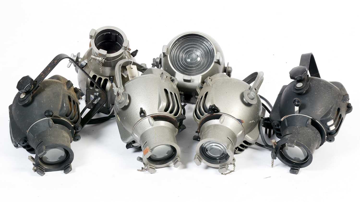 Lot 53 - A set of six industrial studio lights by