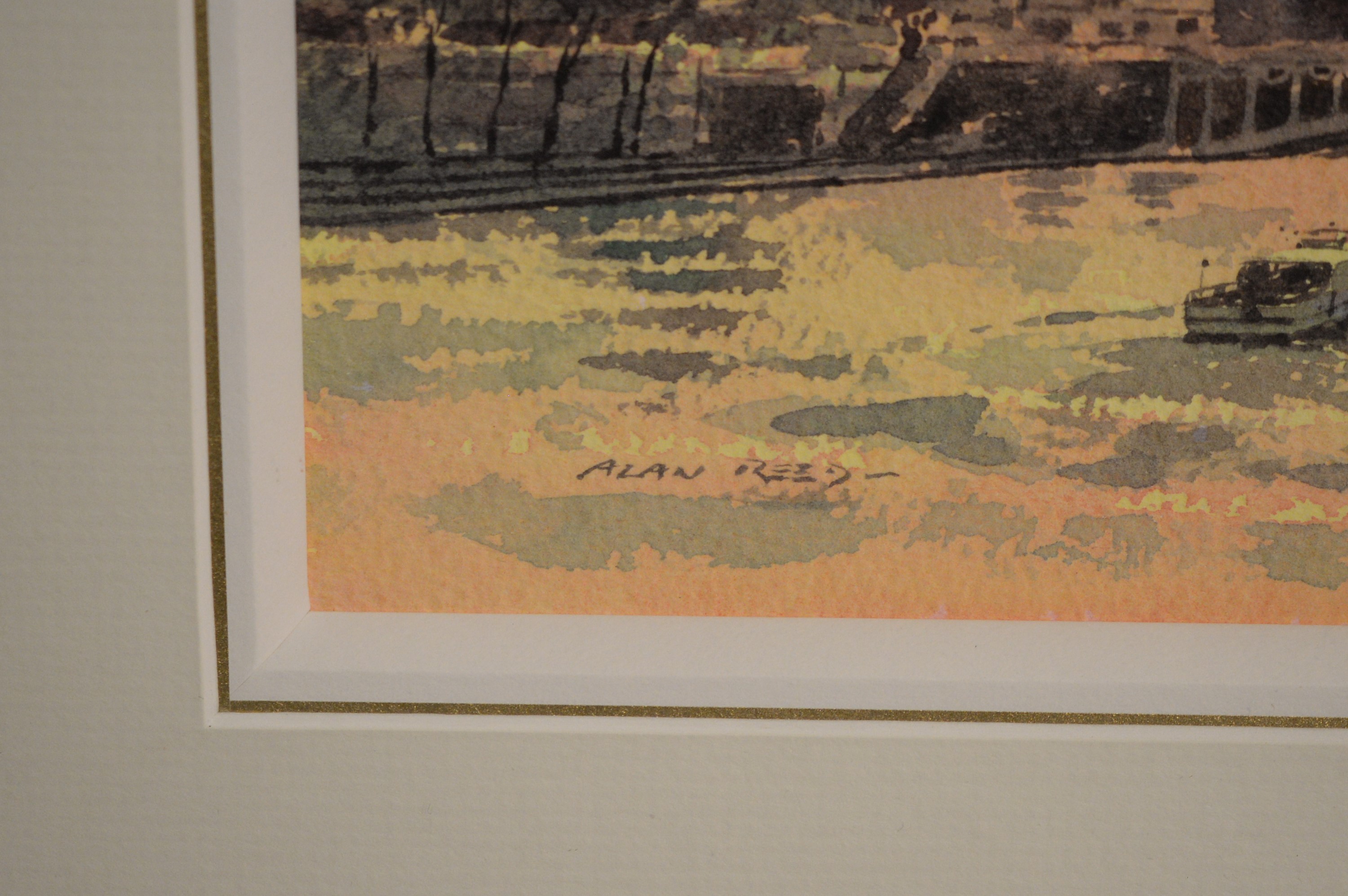 Lot 1038 - Alan Reed - Parisian Sunset | watercolour