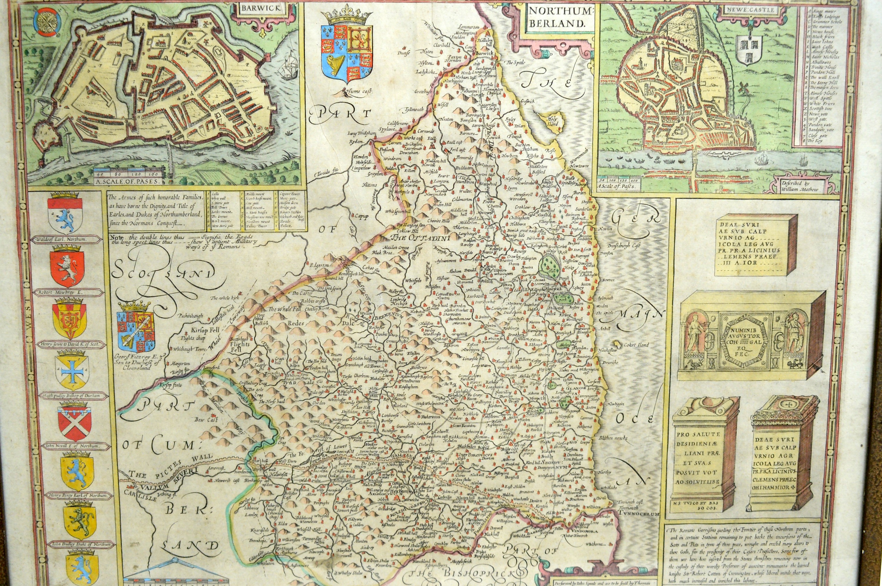 Lot 703 - John Speed - Northumberland | hand coloured