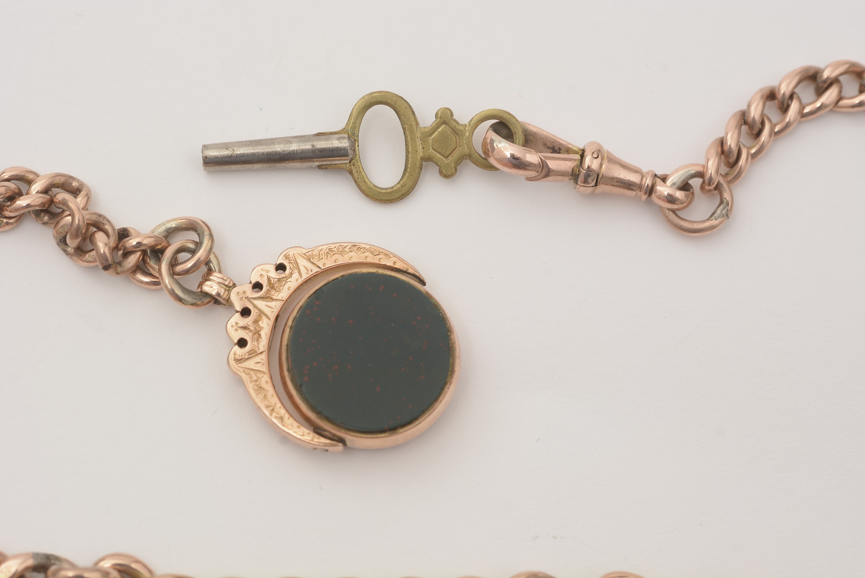 Lot 125 - A 9ct gold Albert watch chain