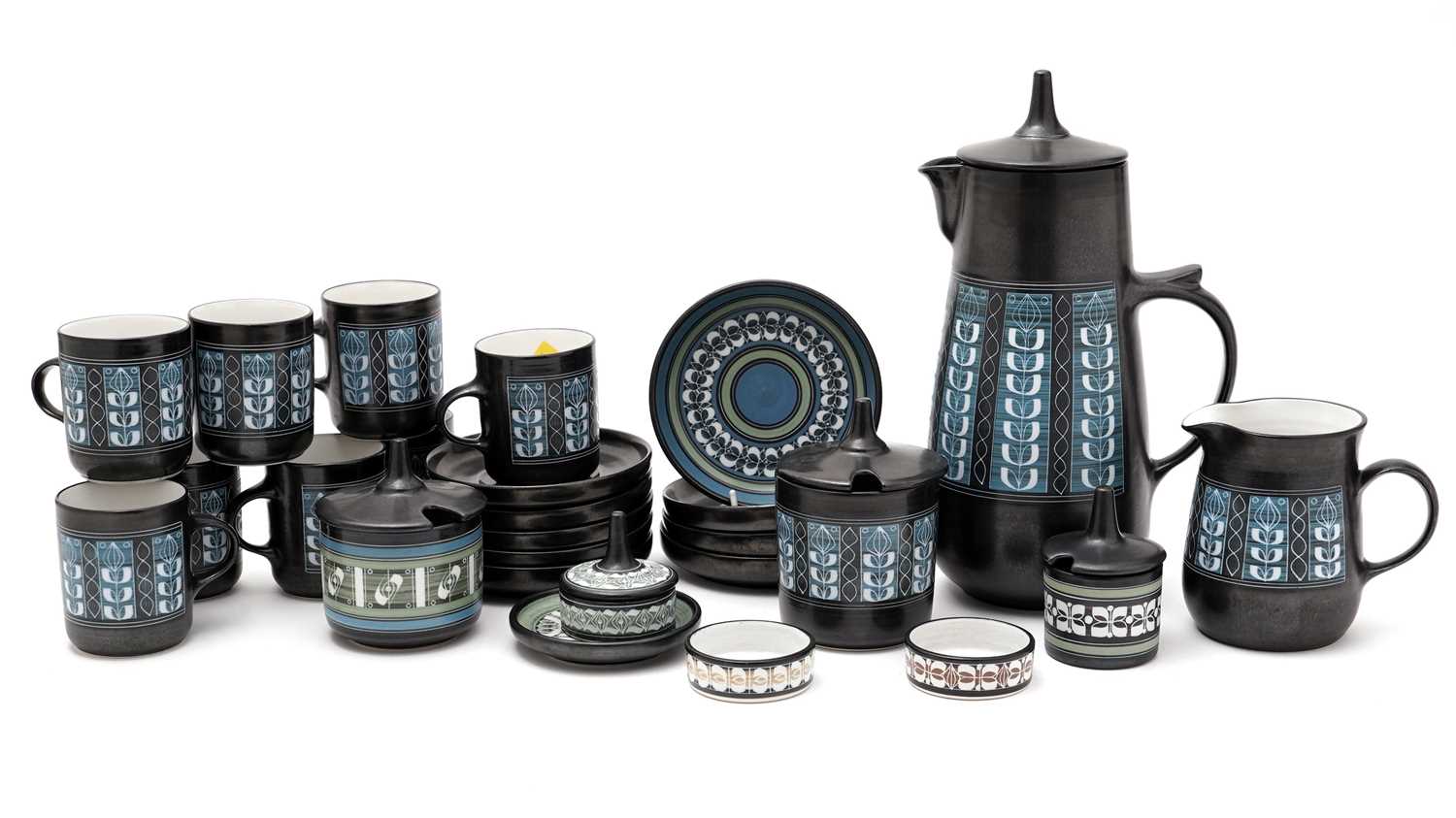 Lot 97 - Ambleside pottery coffee service