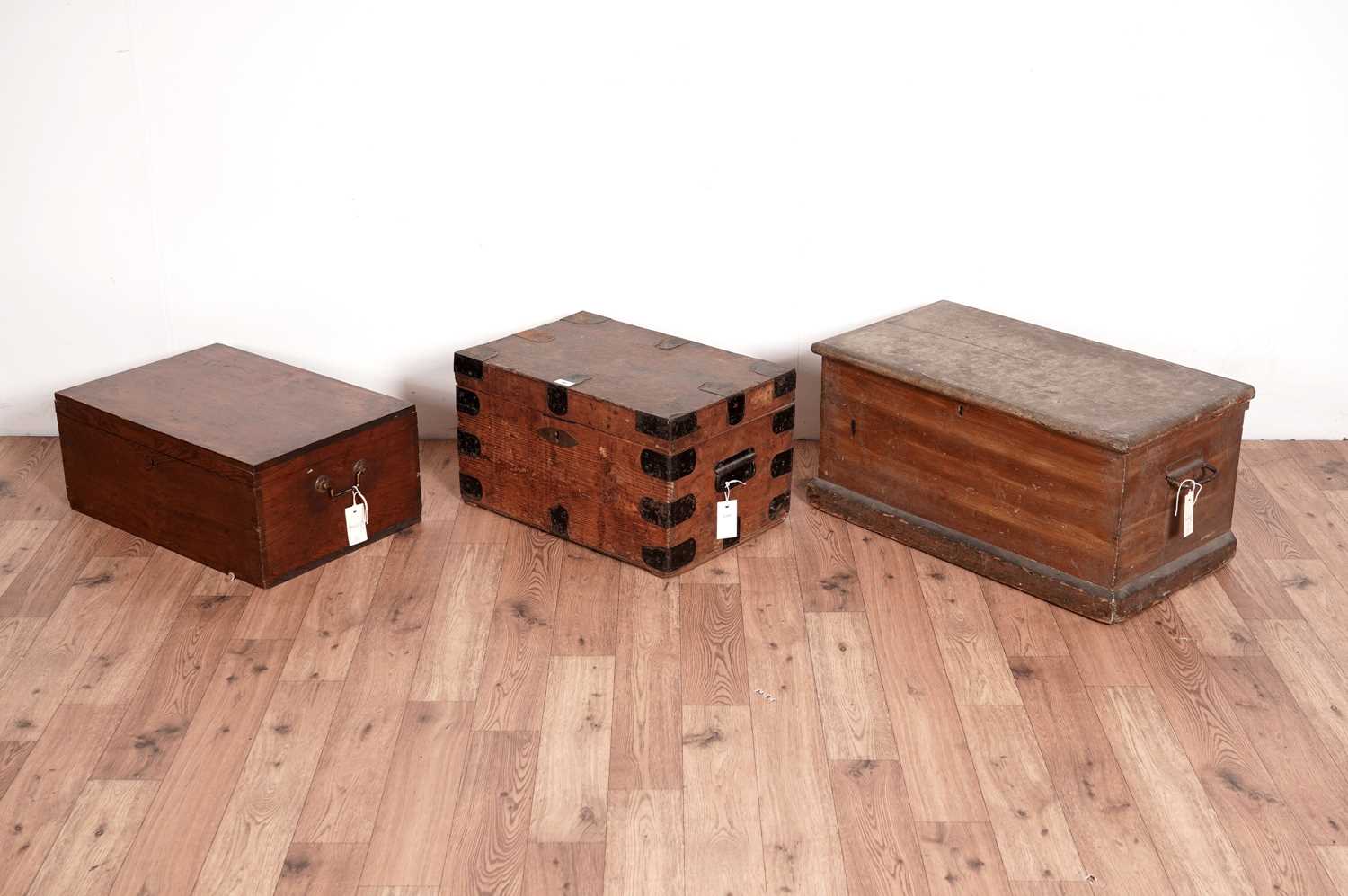 Lot 40 - A collection of three wooden chests