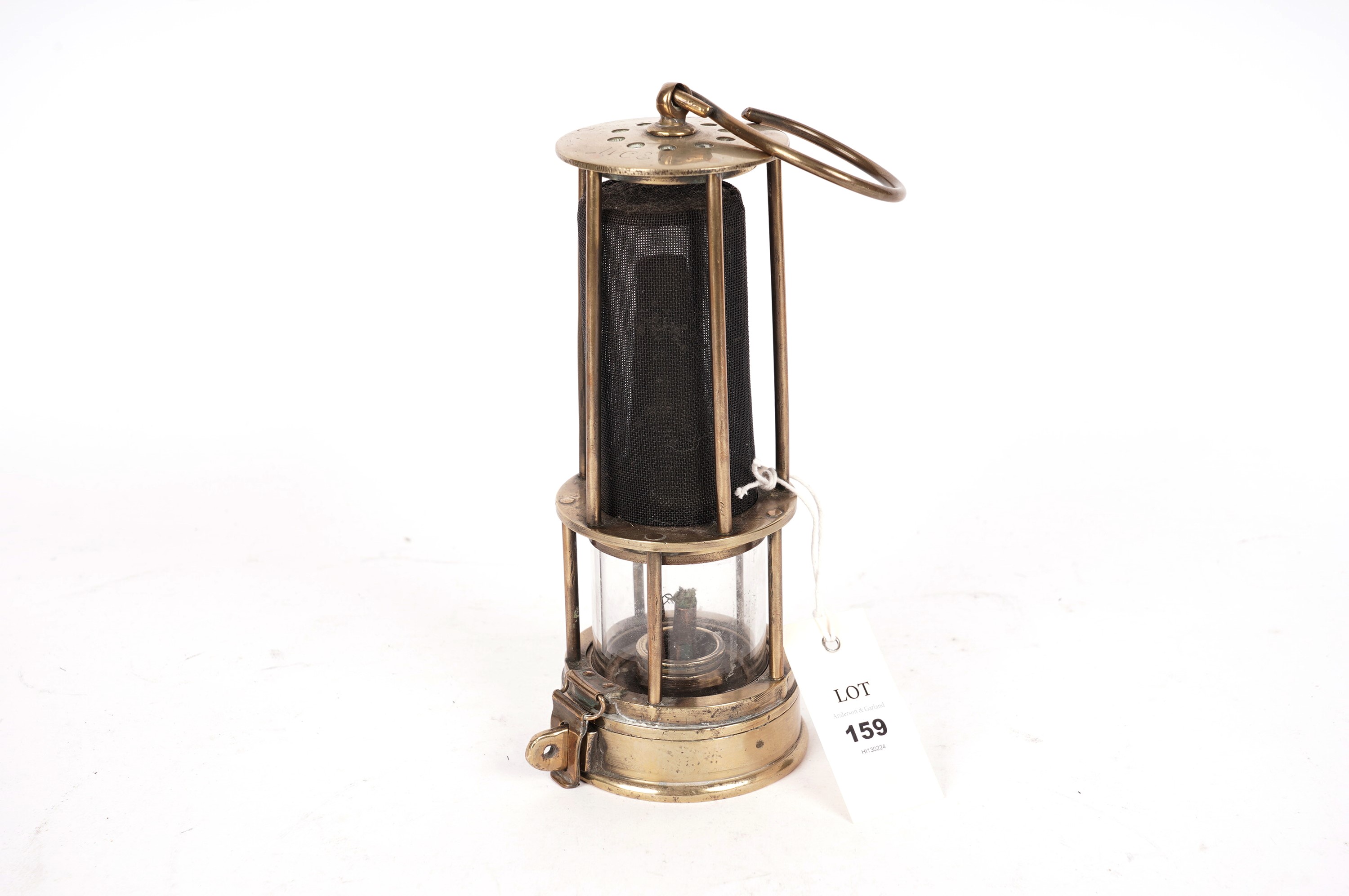 Lot 196 - A 19th Century brass Clanny miners safety