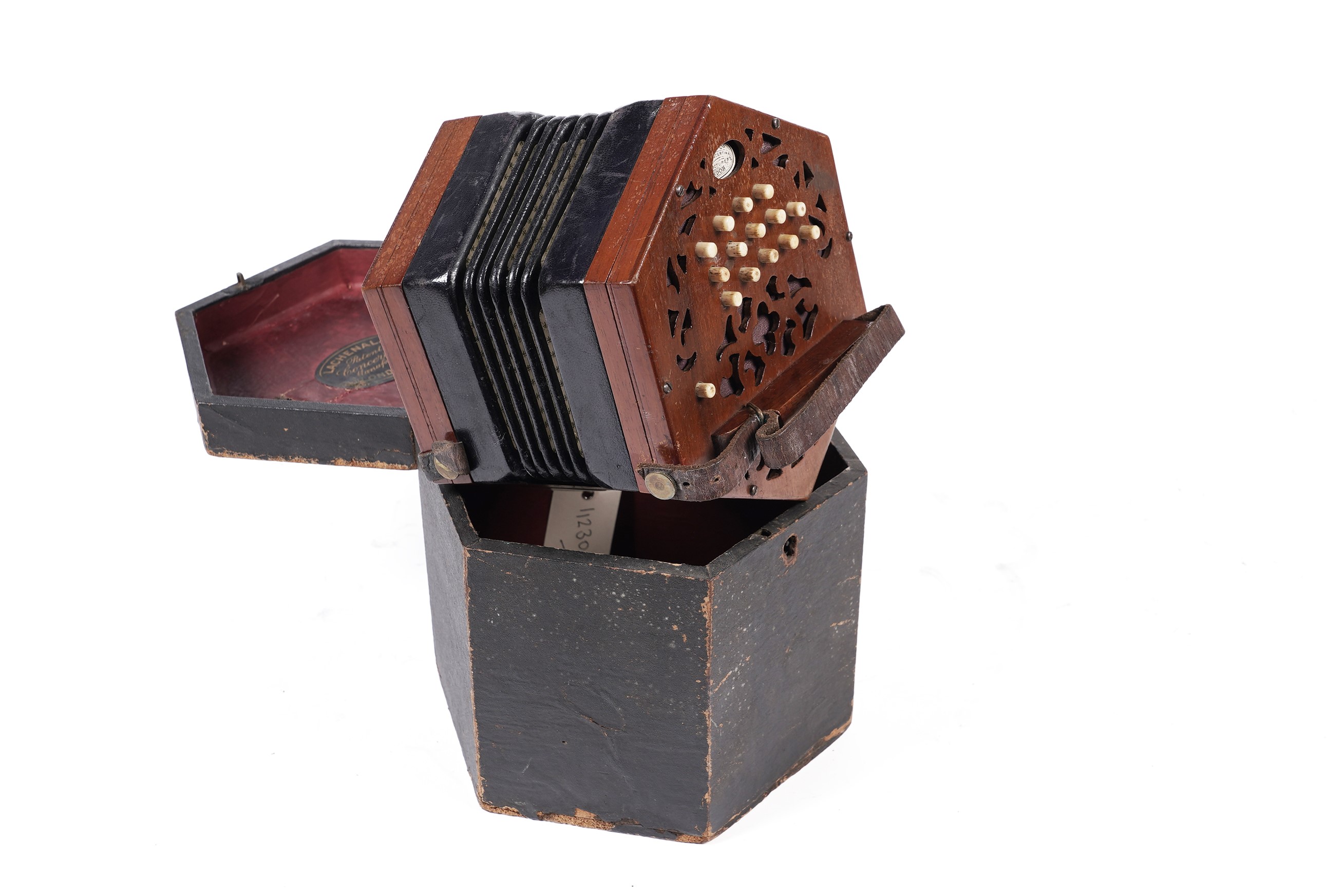 Lot 177 - A Lachenal 28-button Anglo system concertina