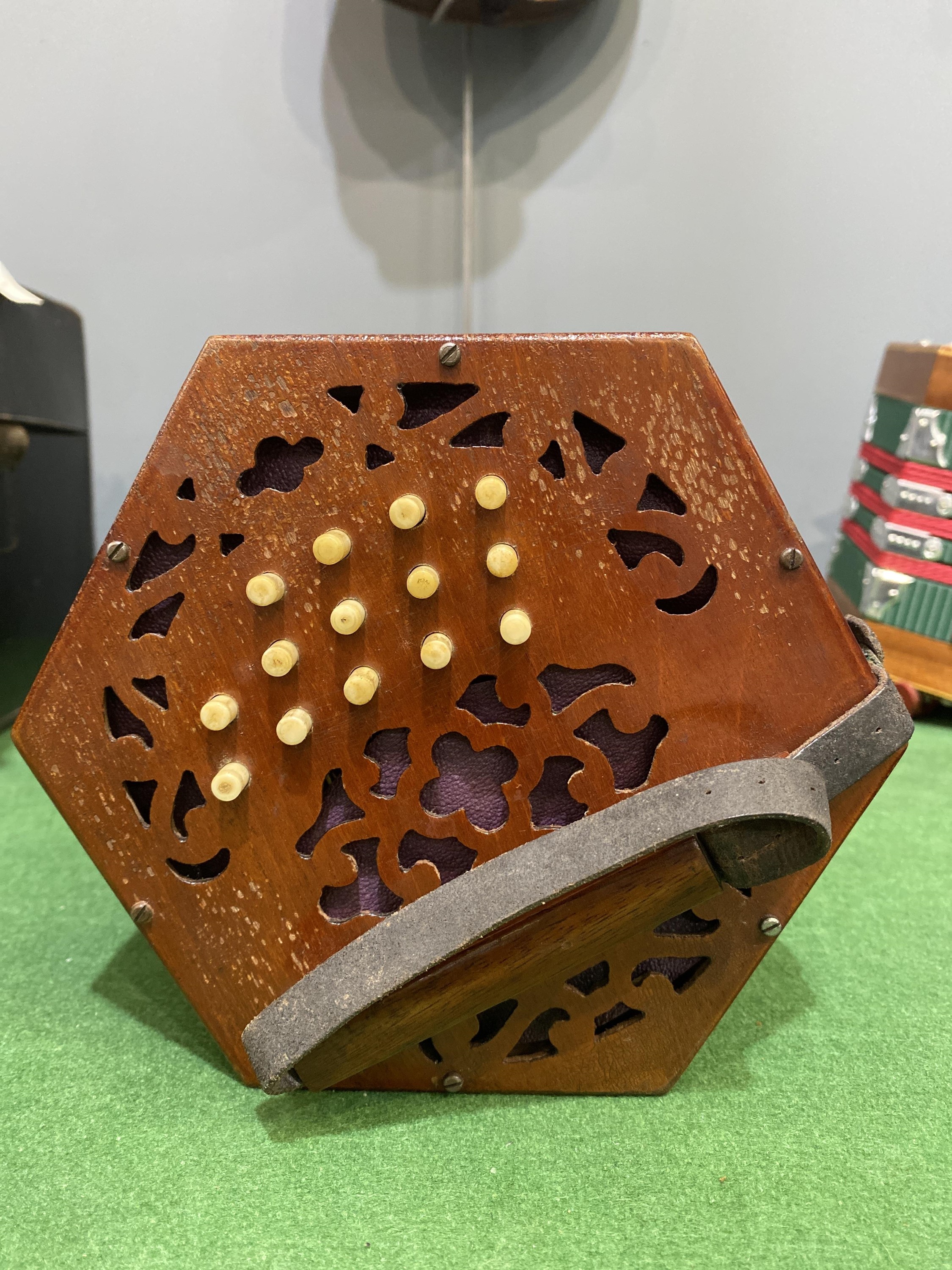 Lot 177 - A Lachenal 28-button Anglo system concertina