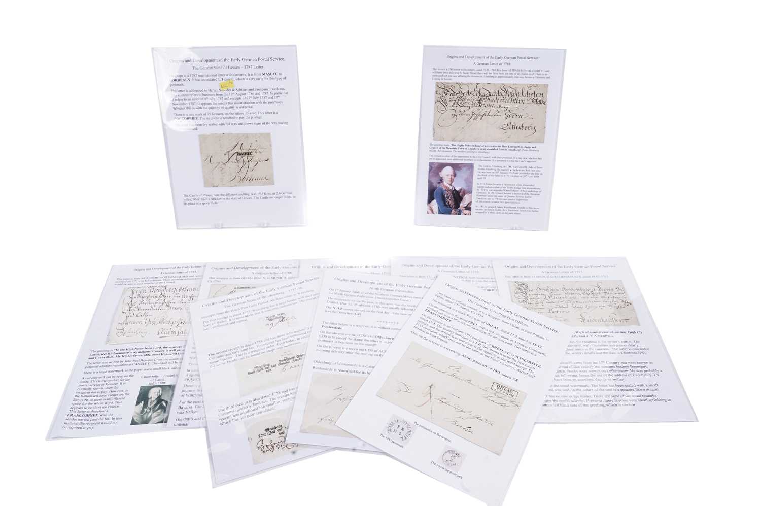 Lot 1225 - Nine 18th Century and later German letters;