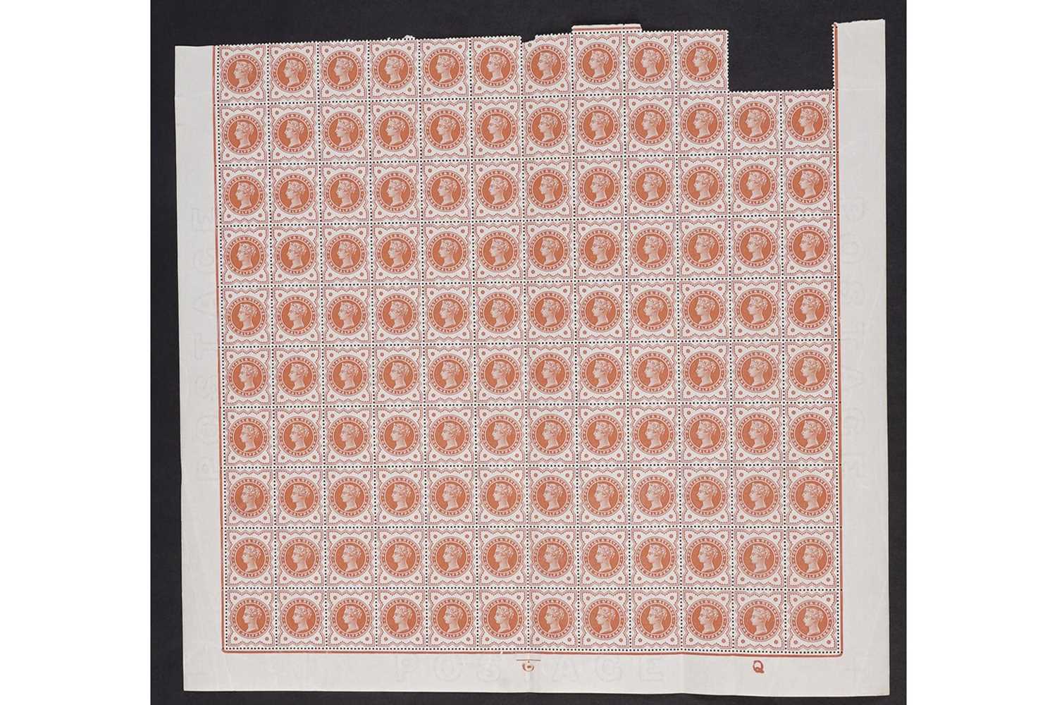 Lot 1193 - GB QV 1887-92 Jubilee 1/2d. part sheet of