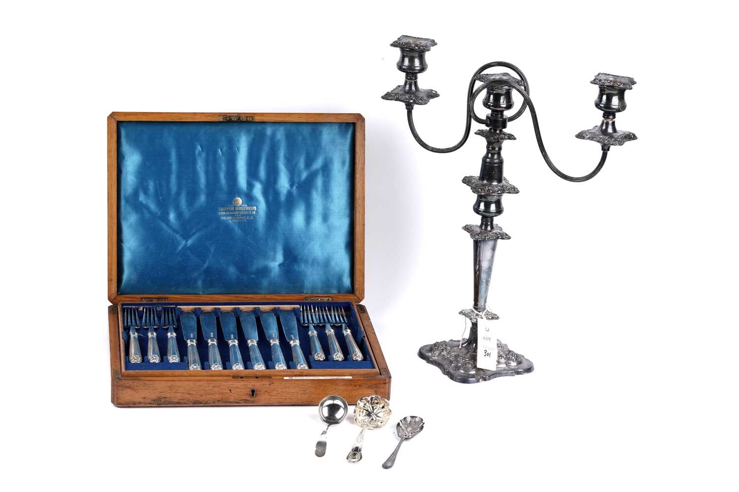 Lot 301 - A Mappin Brothers oak canteen of cutlery;