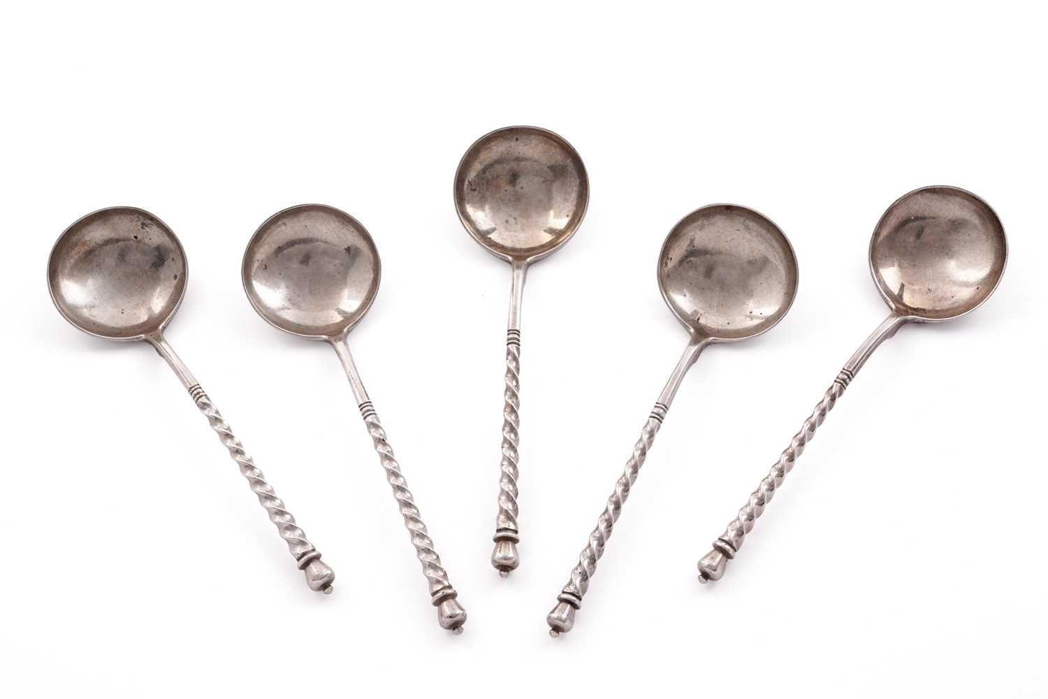 Lot 26 - A set of five Russian silver spoons