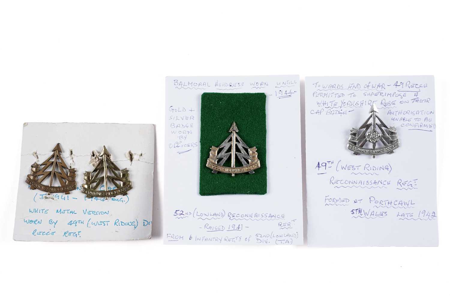 Lot 20 - Reconnaissance Corps cap badges