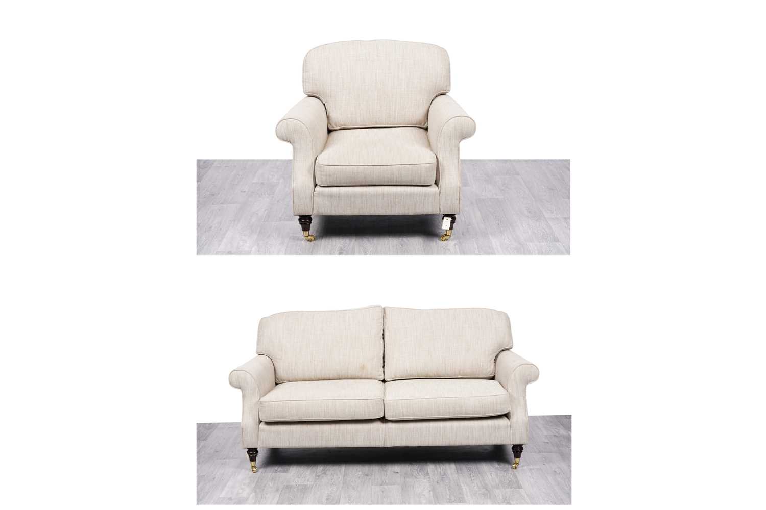 Lot 4 - Delcor: a three seater sofa and the matching