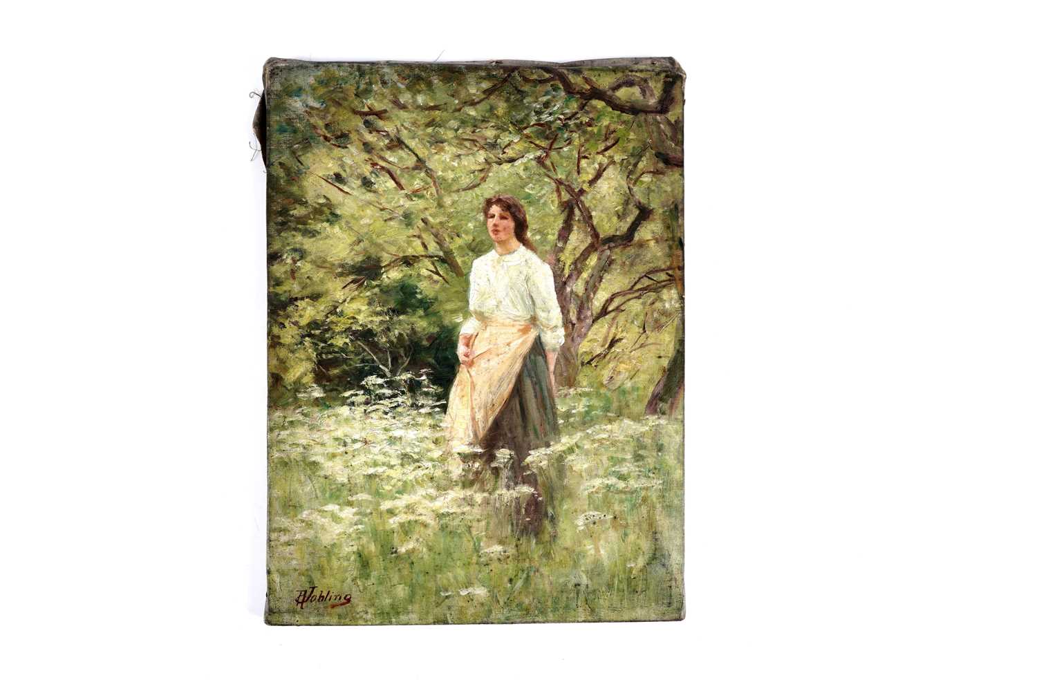 Lot 769 - Robert Jobling - Amid the Wild Cow Parsley