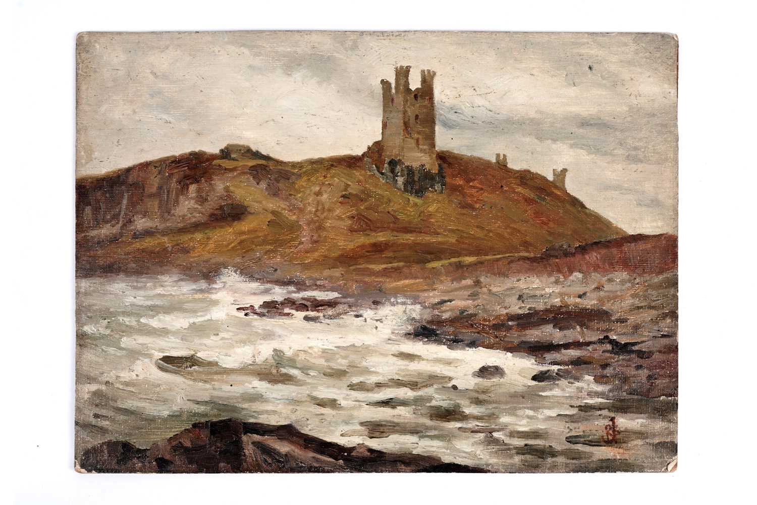 Lot 771 - Robert Jobling - Dunstanburgh Castle | oil