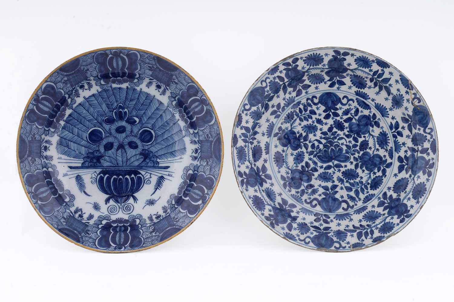 Lot 908 - Two Dutch Delft chargers