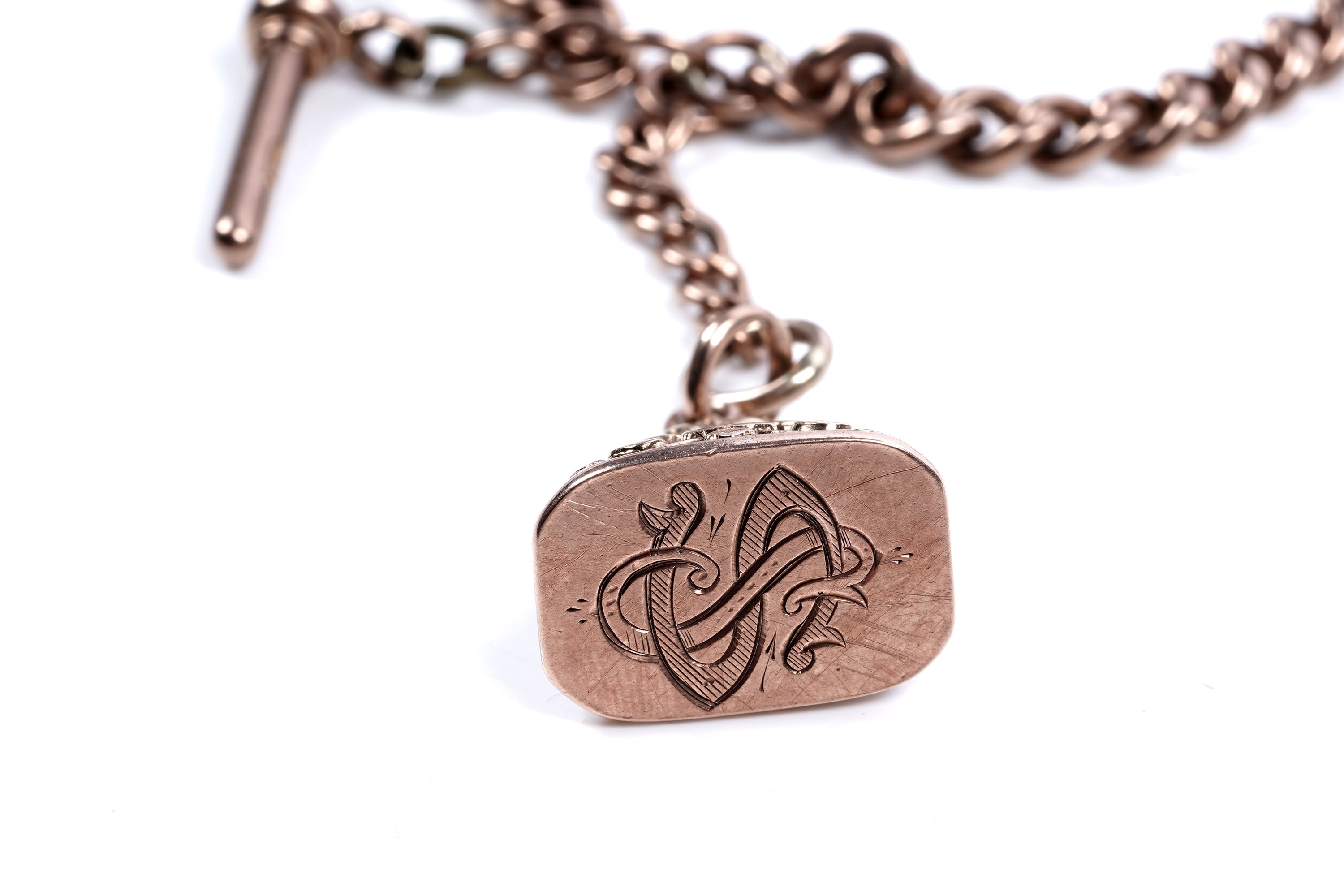 Lot 156 - A 9ct yellow gold watch chain