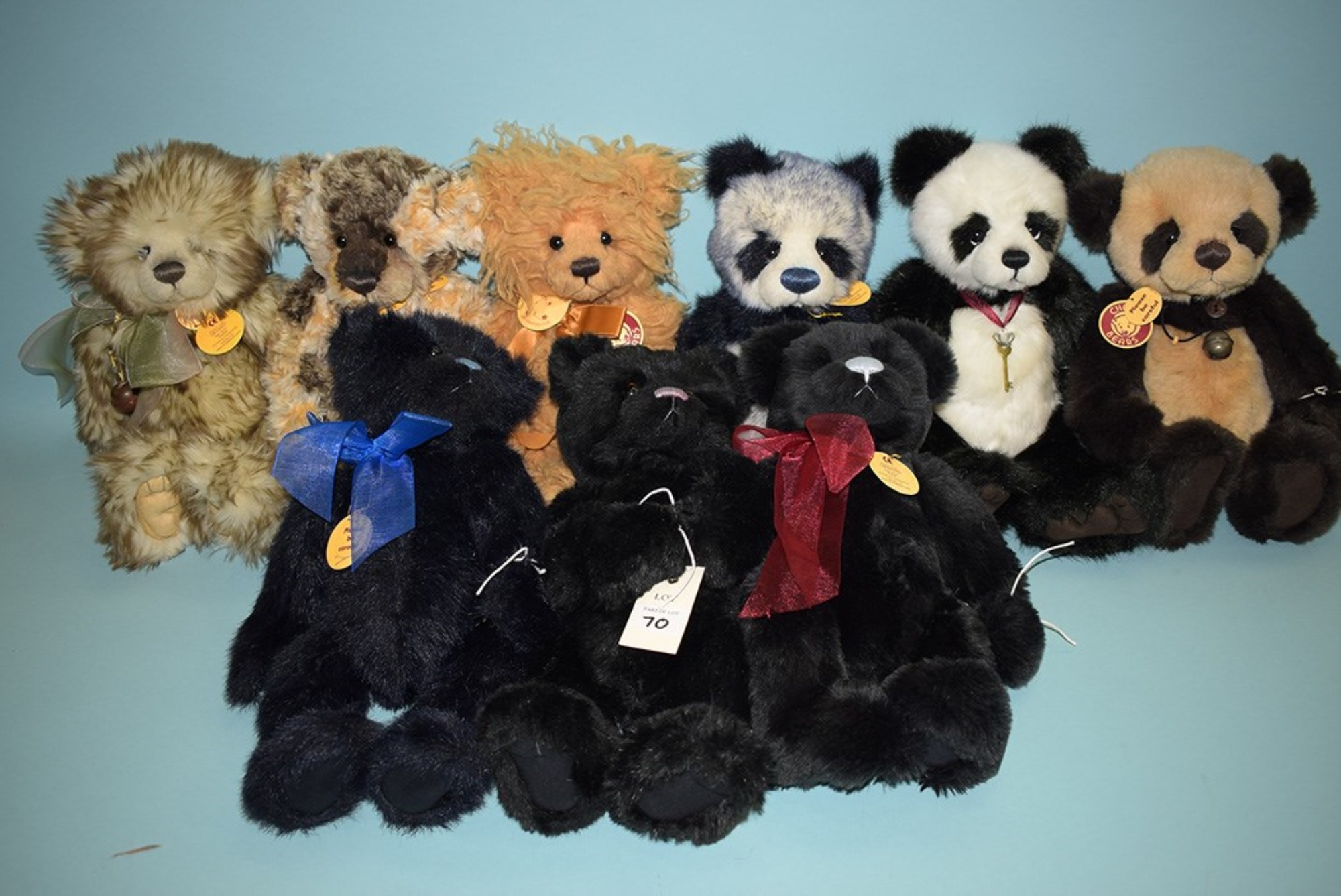 Lot 70 - Charlie Bears: Squidge; Tasha; Debbie; Jack