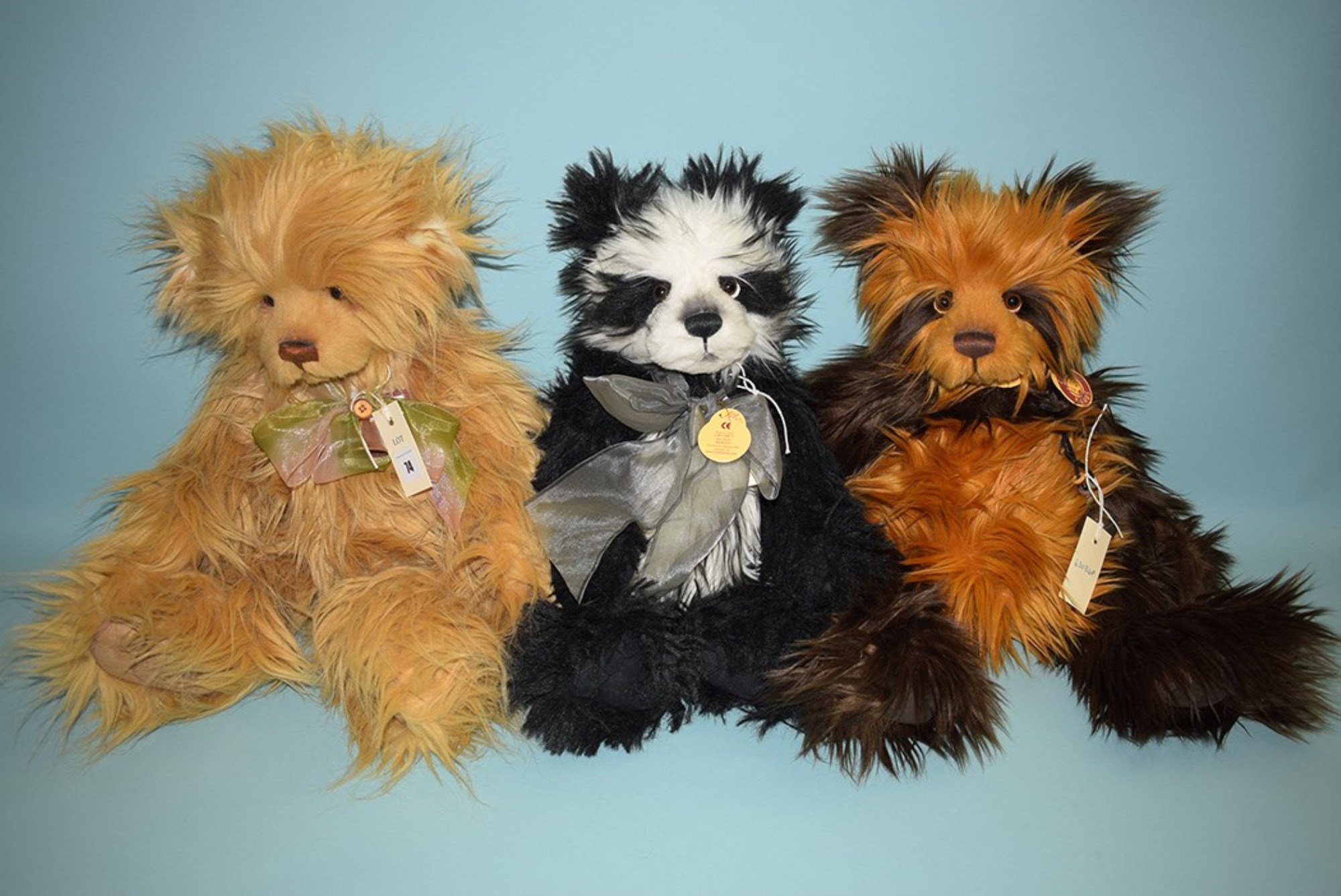 Lot 74 - Charlie Bears: Charlotte; Quentin; and Noodle;