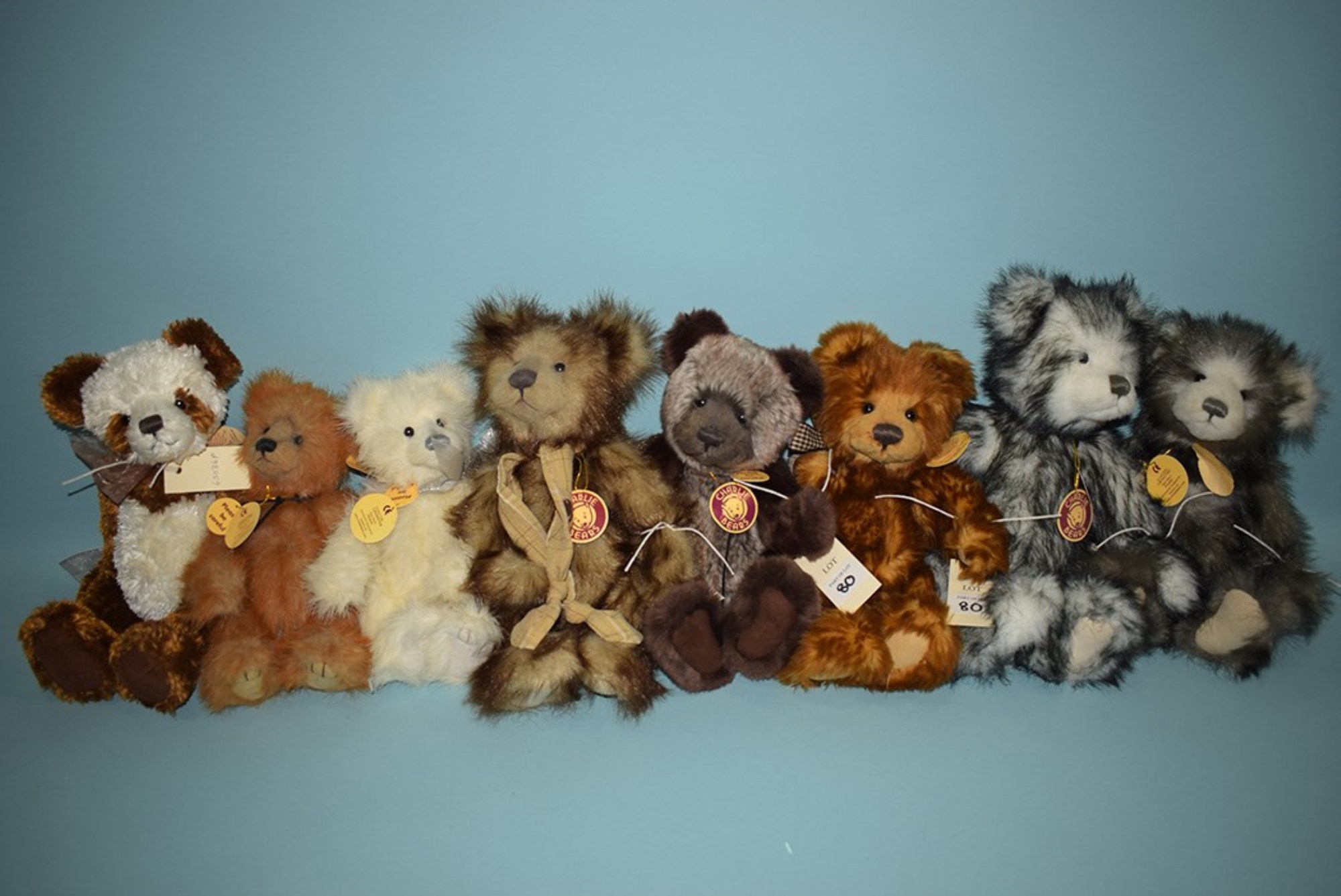 Lot 80 - Charlie Bears: Scarlet; Alice; Niamgh; Theo;